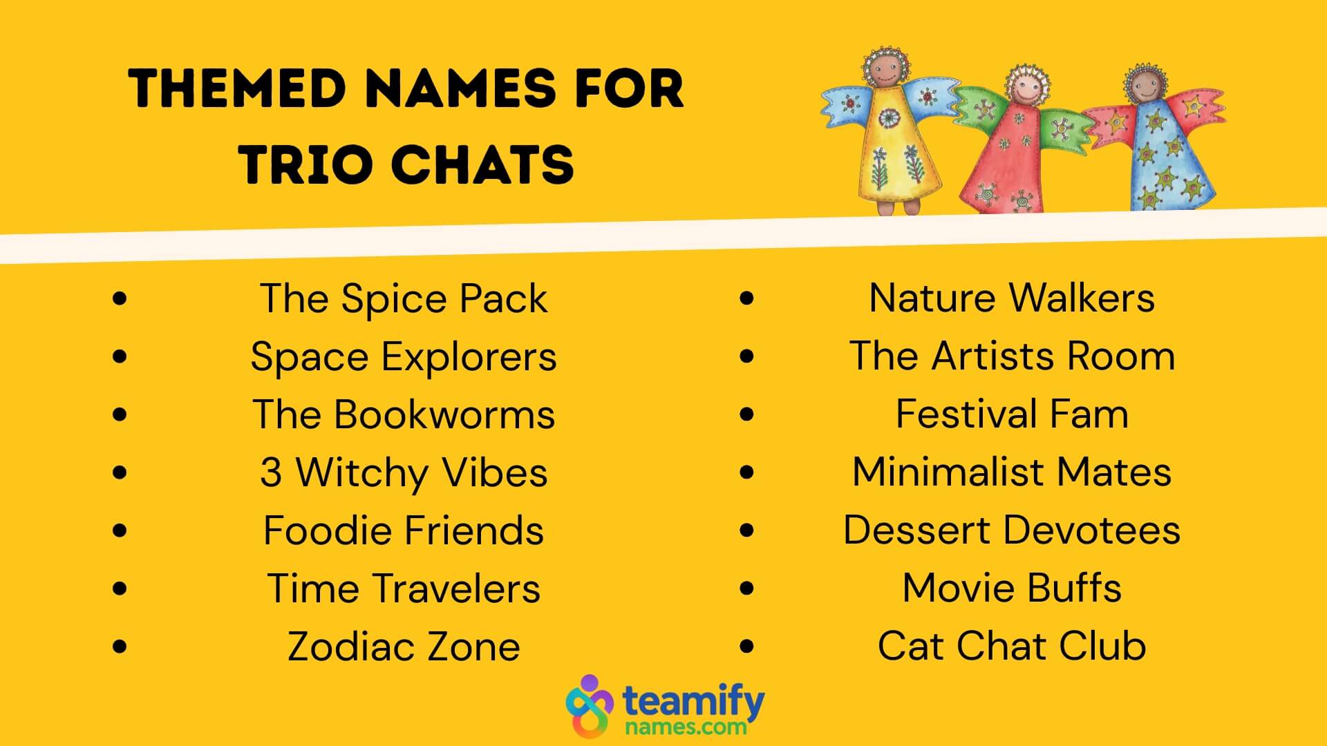 410+ Trio Group Chat Names for Every Vibe & Style – Teamify Names