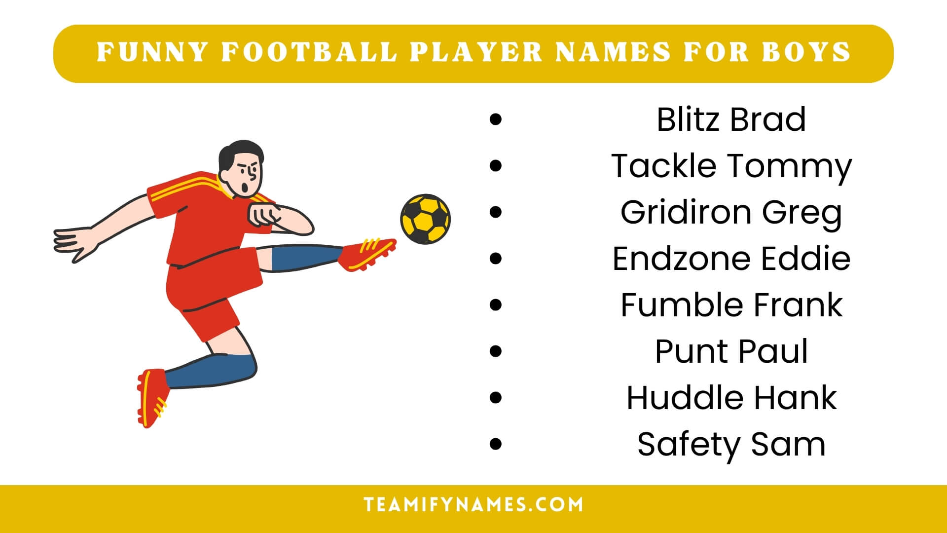 600+ Funny Football Player Names | Hilarious List for Football Lovers ...